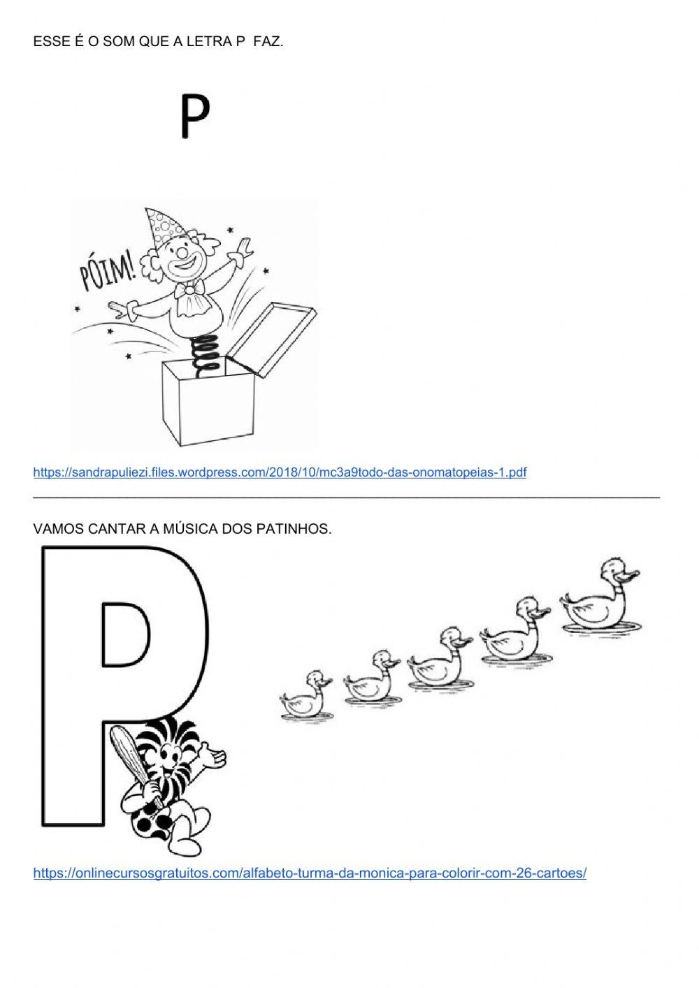 Letra p interactive worksheet for 1º ANO | Live Worksheets