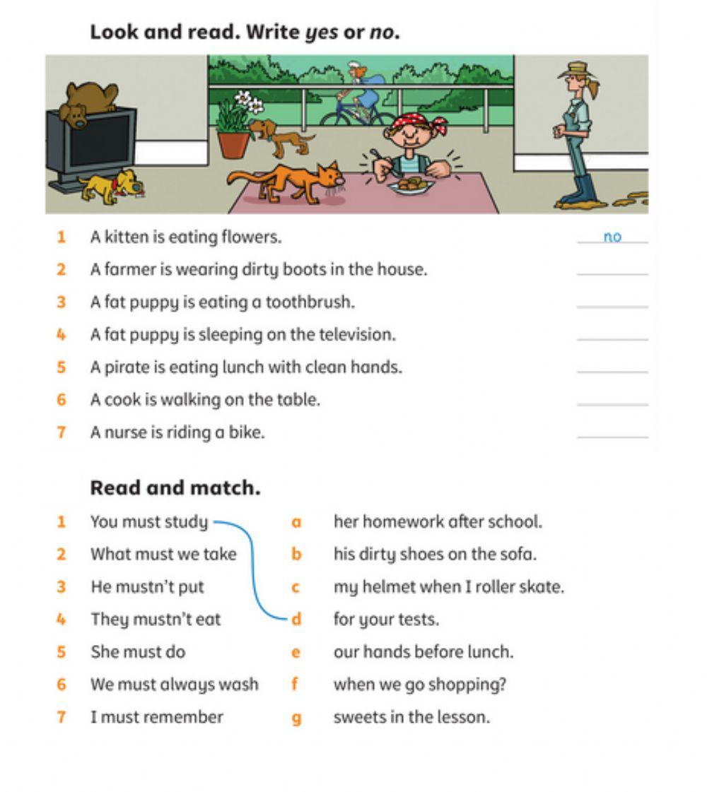 Must and Mustn't online activity | Live Worksheets