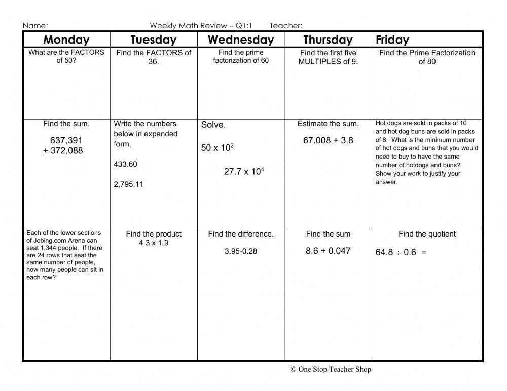 6th Gr Q1 Week 1 worksheet | Live Worksheets