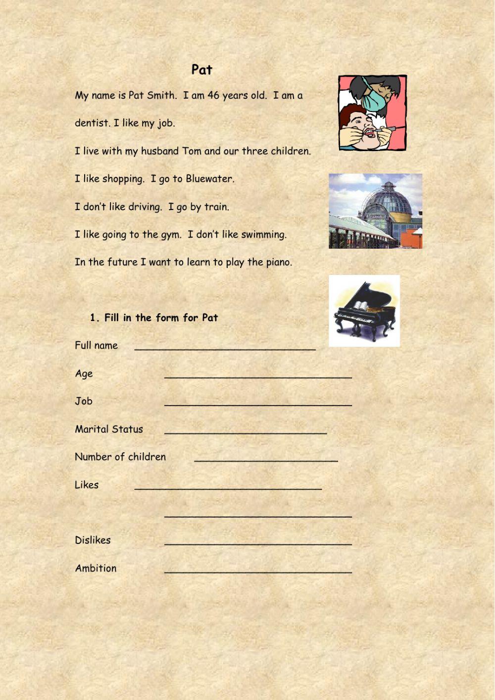 Personal inform… | Free Interactive Worksheets | 2282296