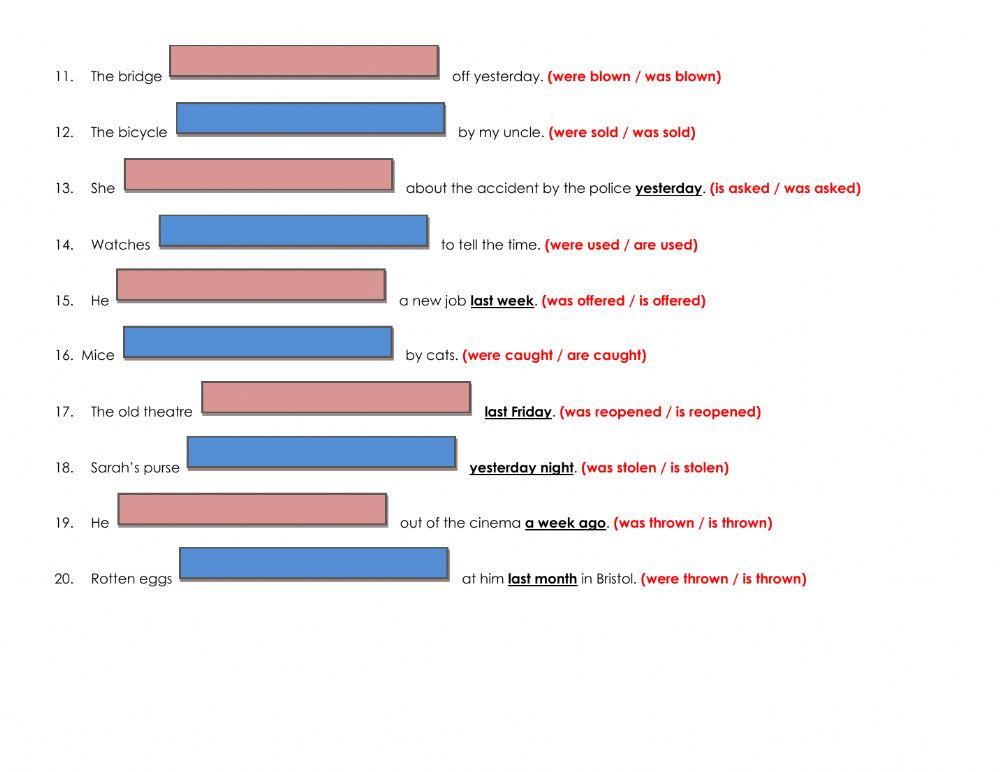 Passive Voice Practice exercise | Live Worksheets