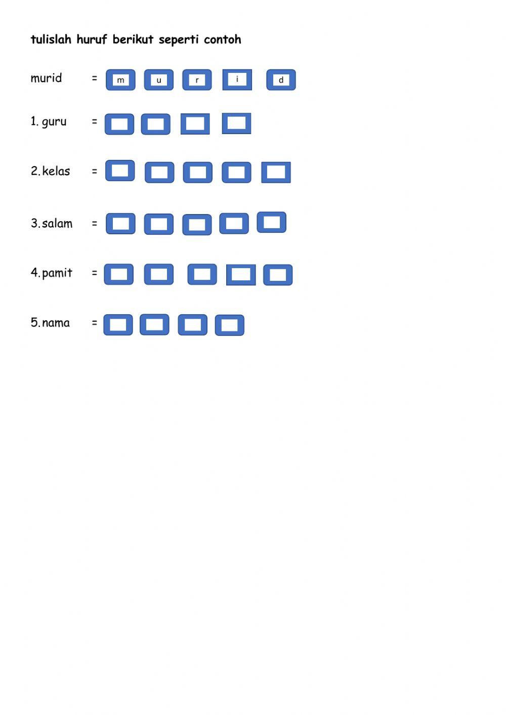 Menulis kata online exercise for | Live Worksheets