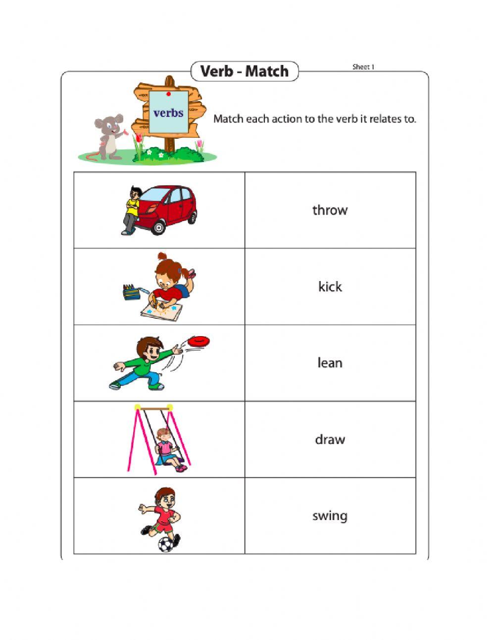 Verbs-Matching | Free Interactive Worksheets | 5910570