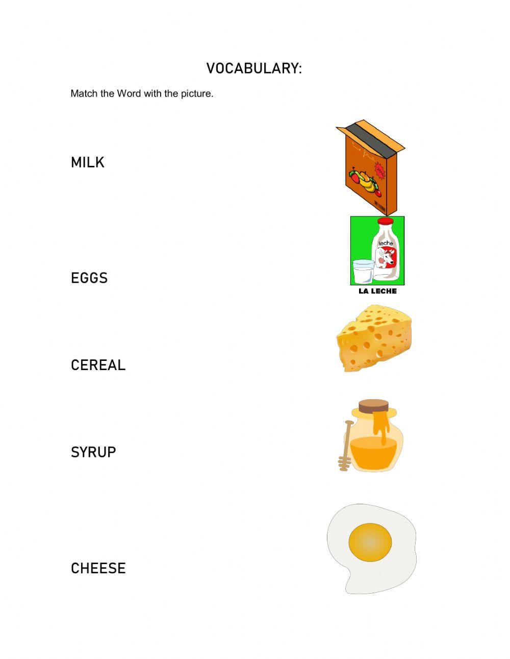 Vocabulary online exercise for Prekinder | Live Worksheets