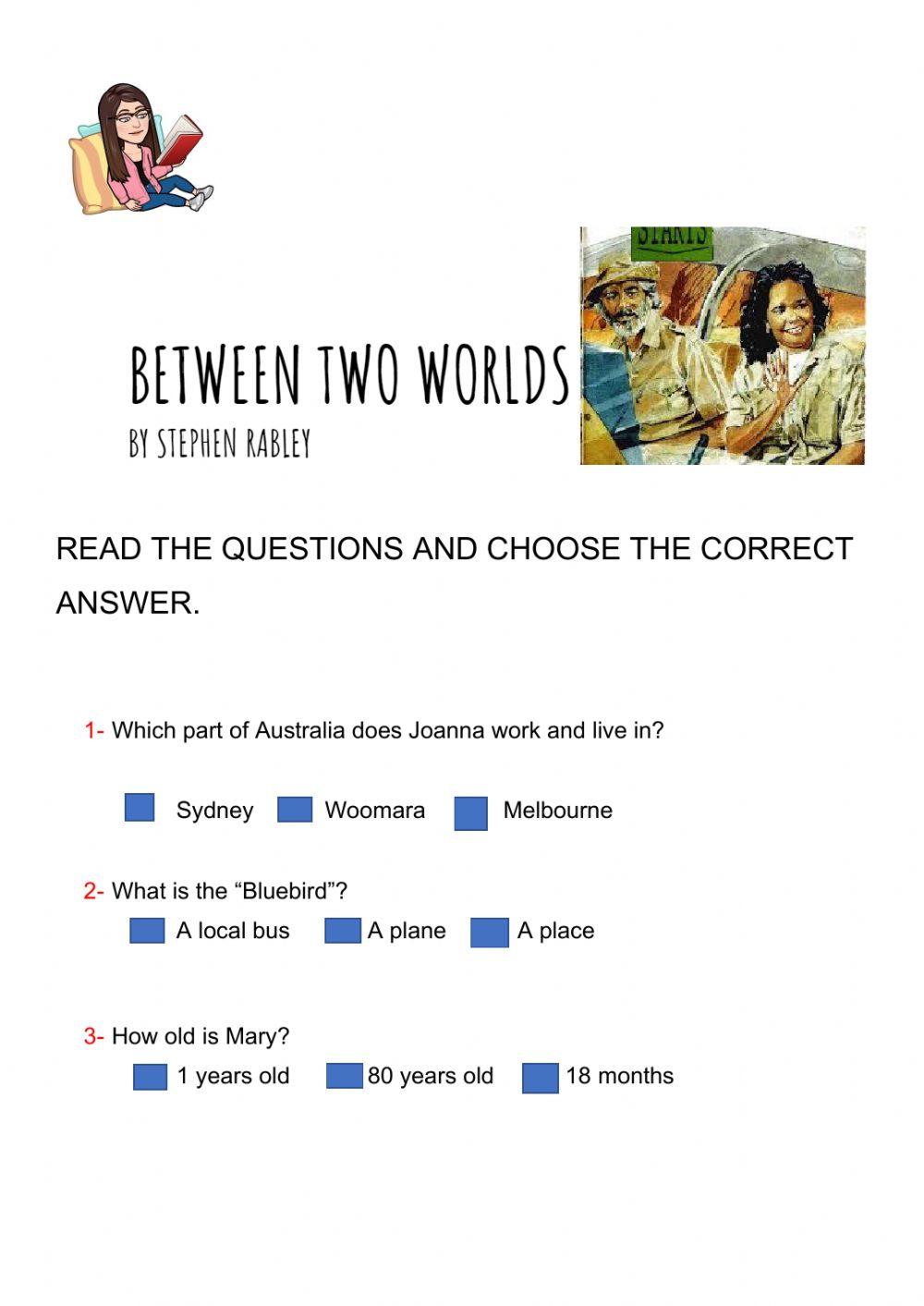 Between two worlds worksheet | Live Worksheets