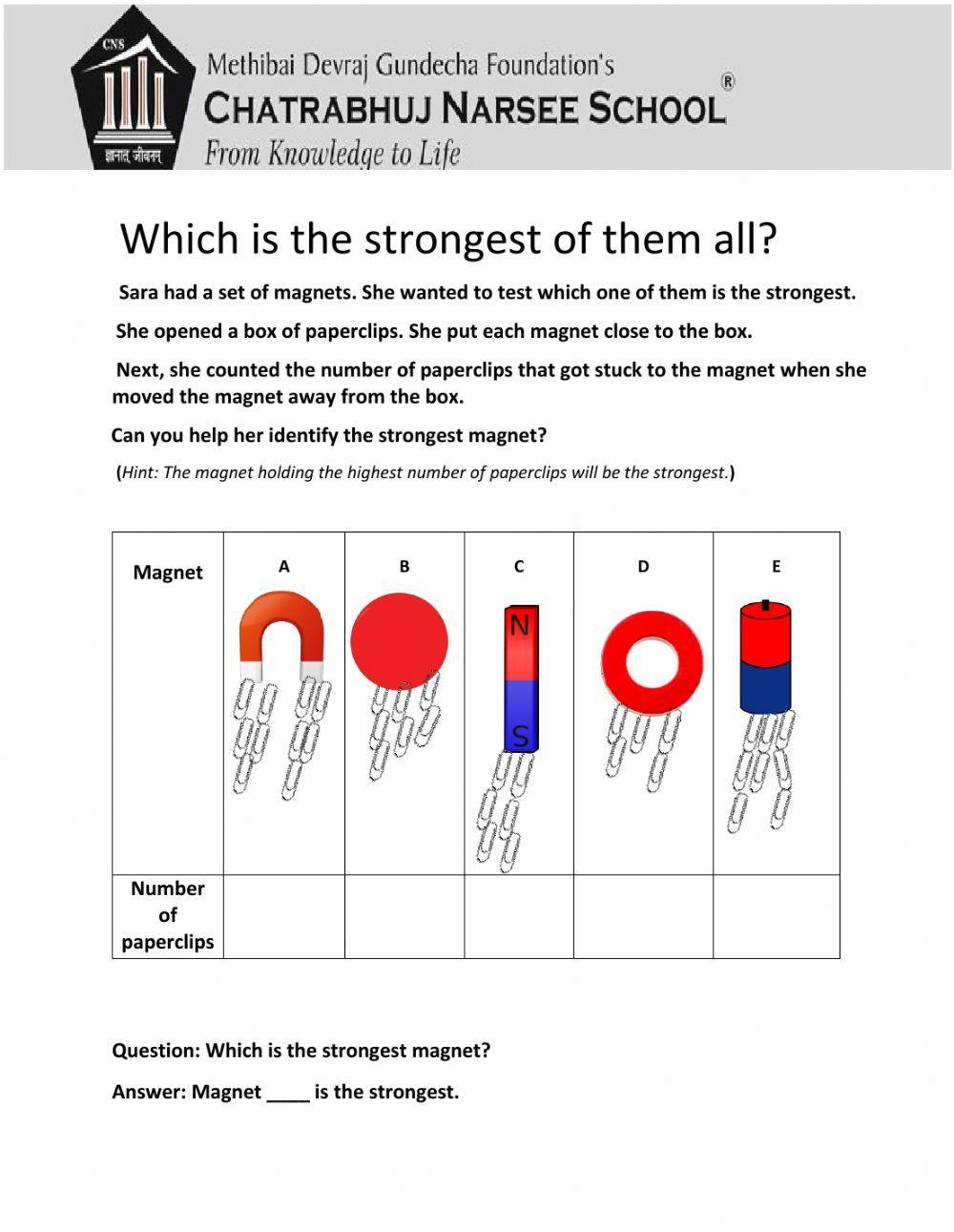 Which is the strongest of them all? worksheet | Live Worksheets