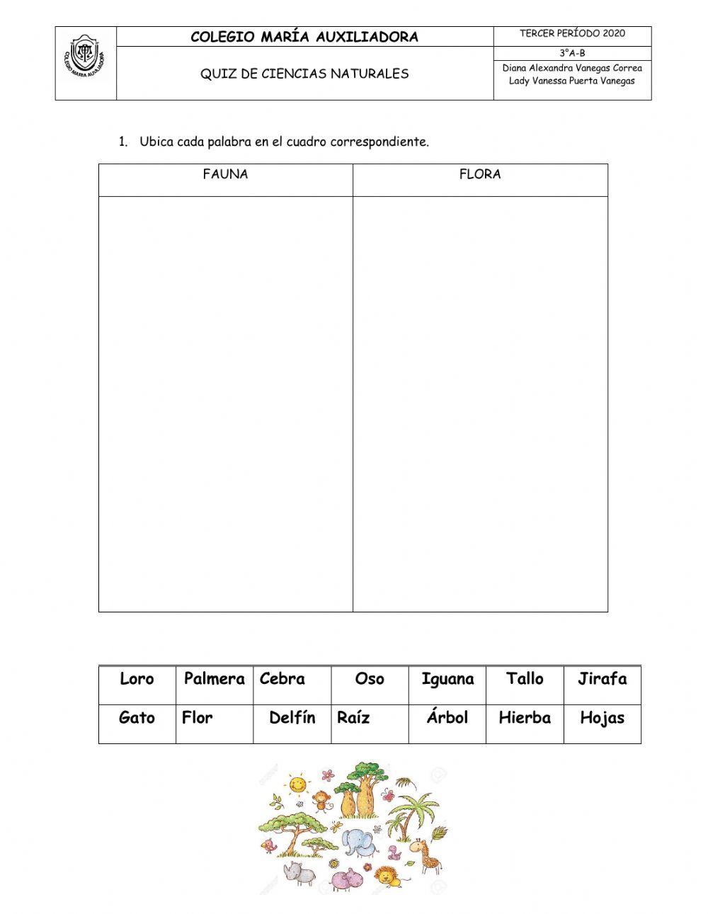 312250 | Fauna y Flora | Diana Vanegas | LiveWorksheets