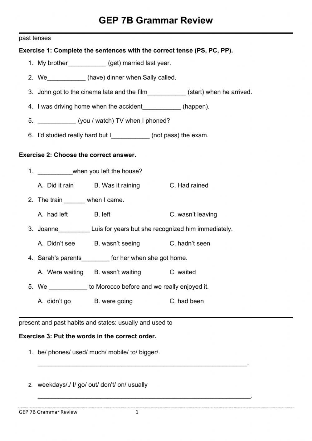 GEP 7B - Review… | Free Interactive Worksheets | 1133058