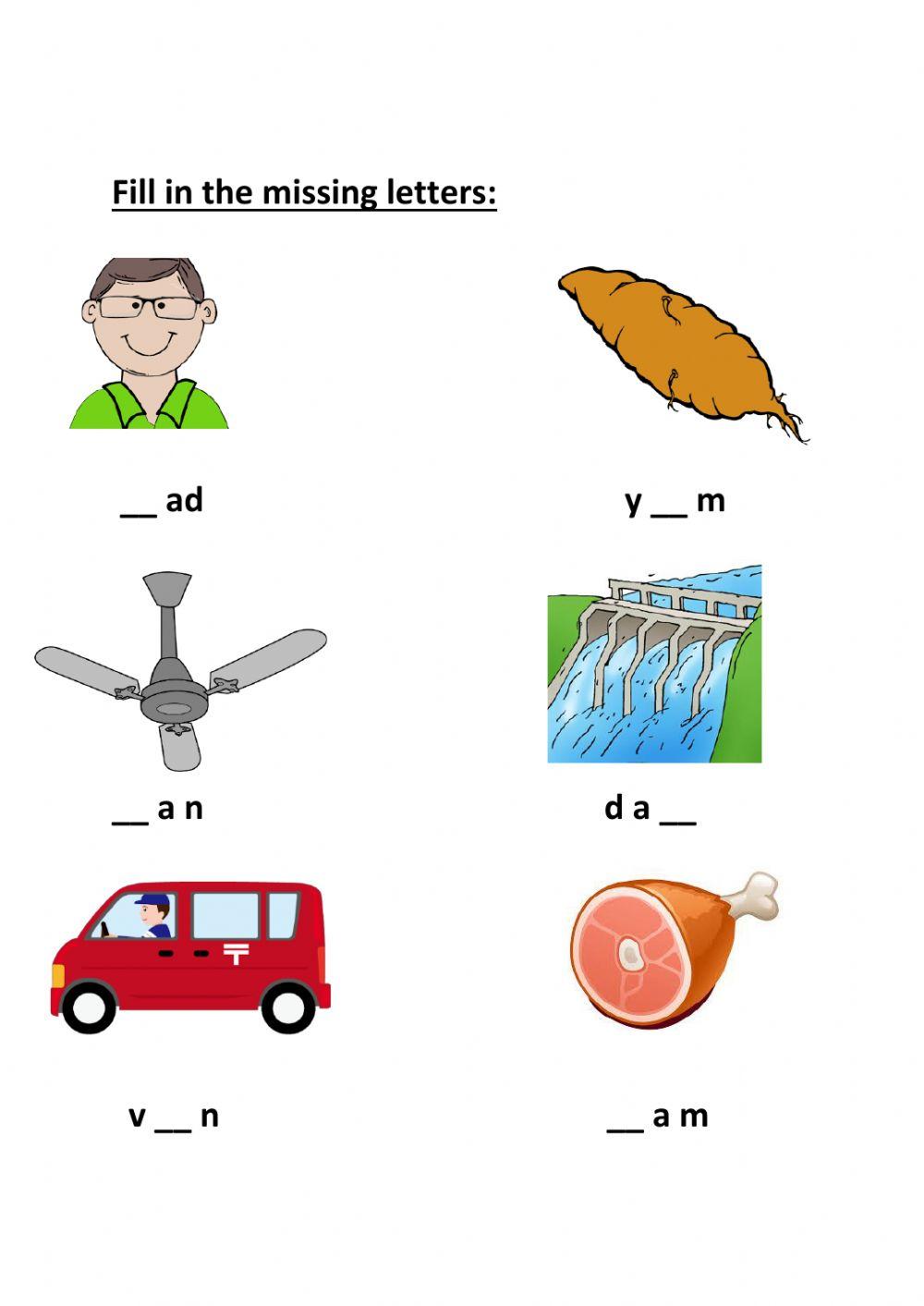 Cvc words online exercise for kindergarten | Live Worksheets