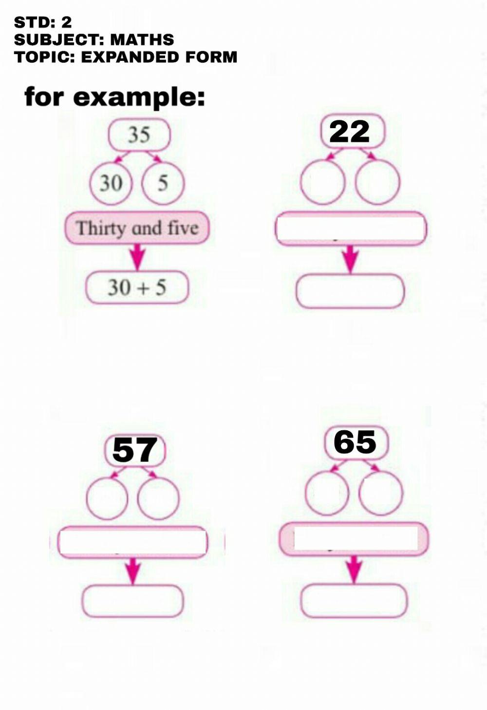 Expanded form exercise | Live Worksheets