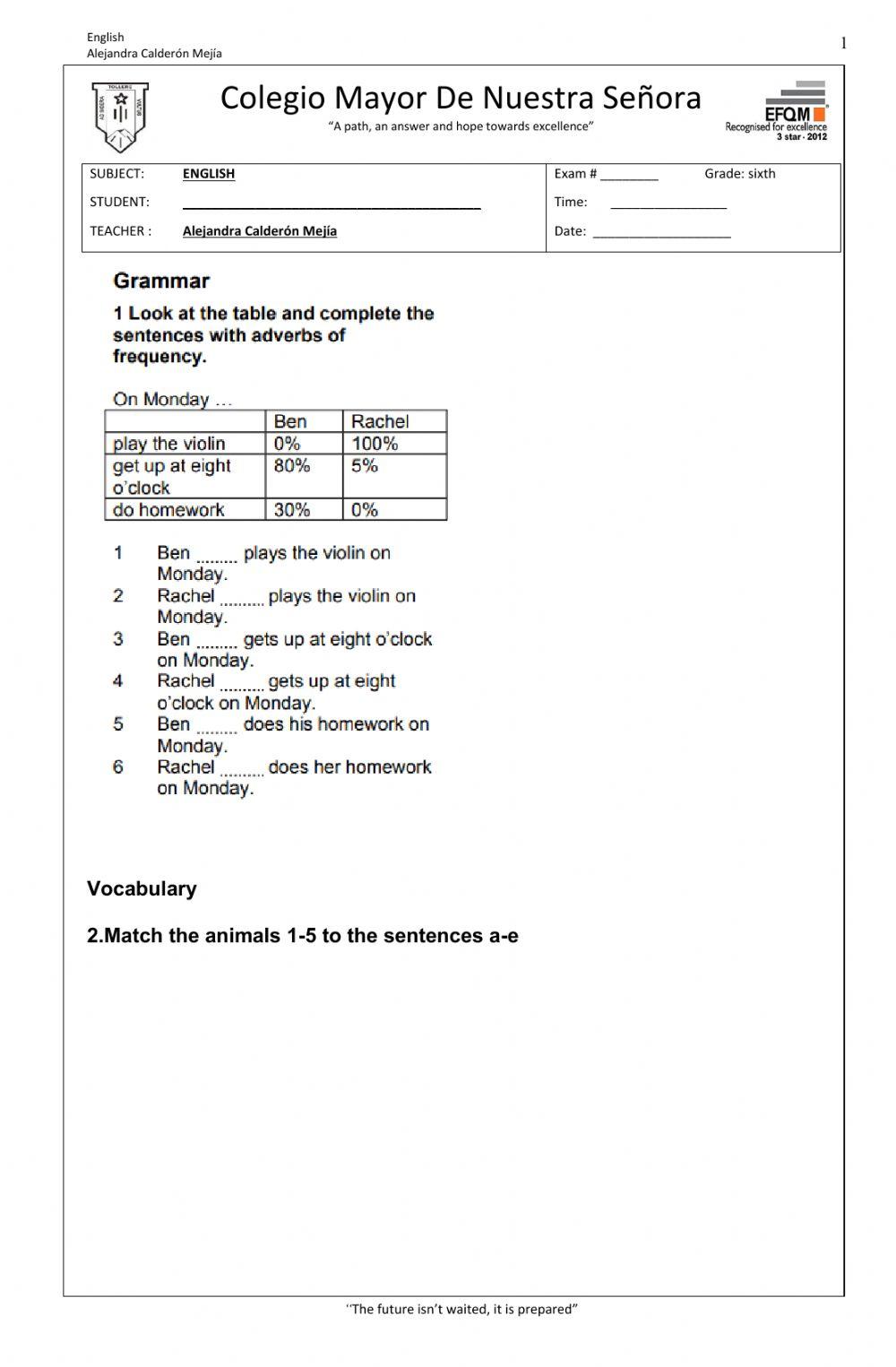 Unit 4 unusual animals 2 worksheet | Live Worksheets