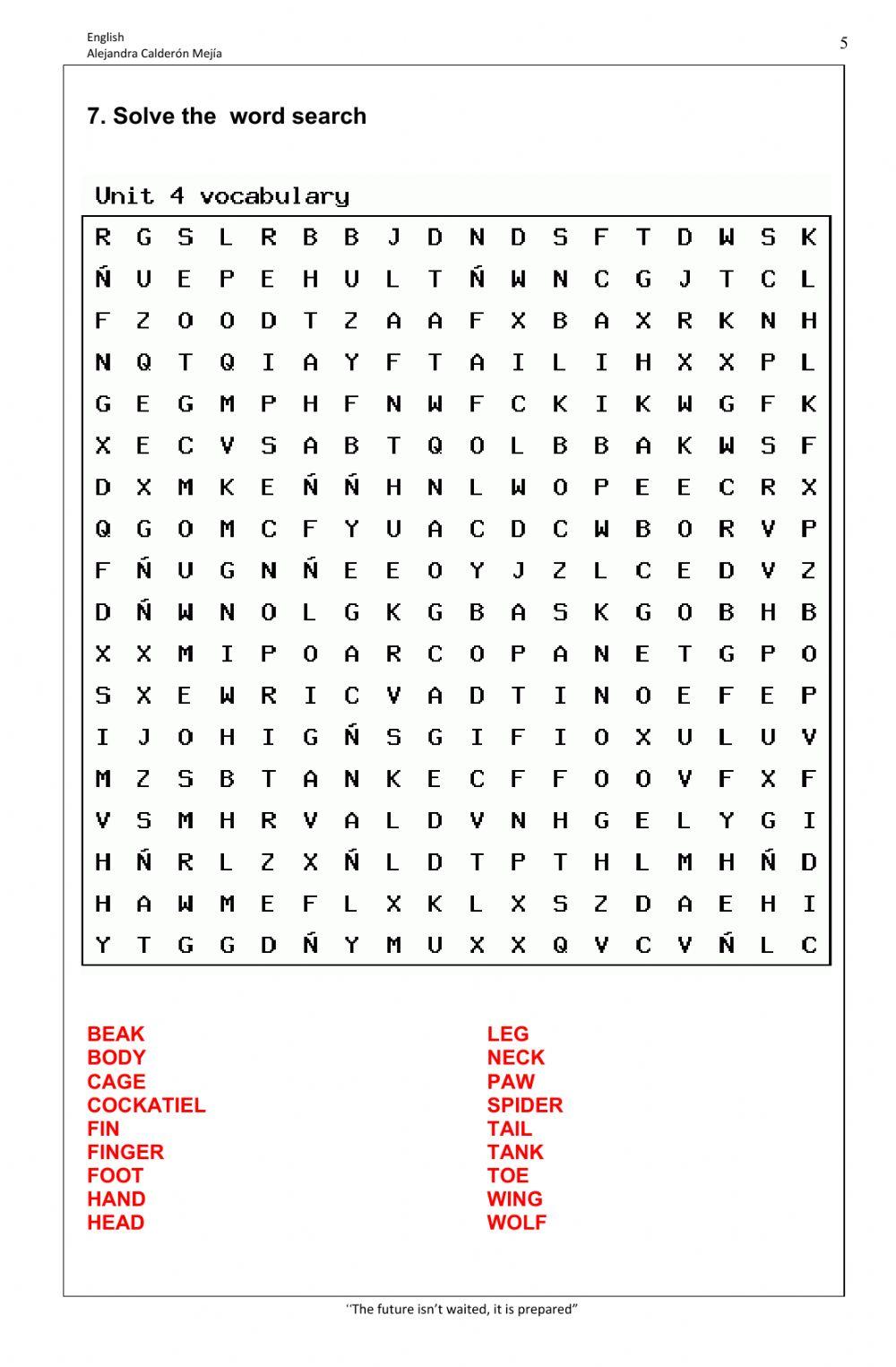 Unit 4 unusual animals 2 worksheet | Live Worksheets