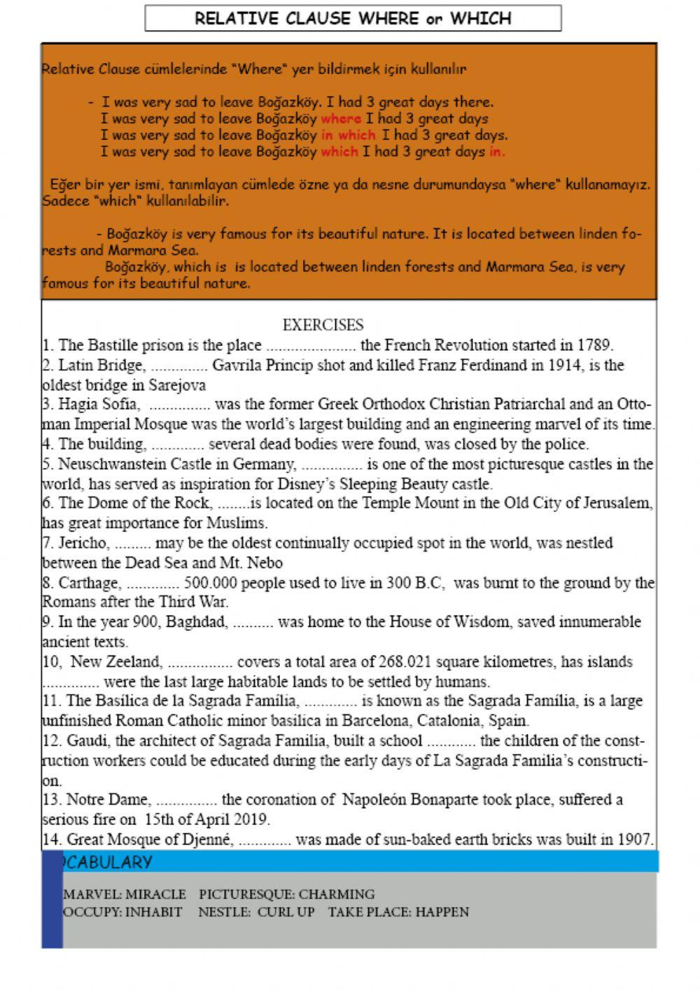 Where or Which worksheet | Live Worksheets