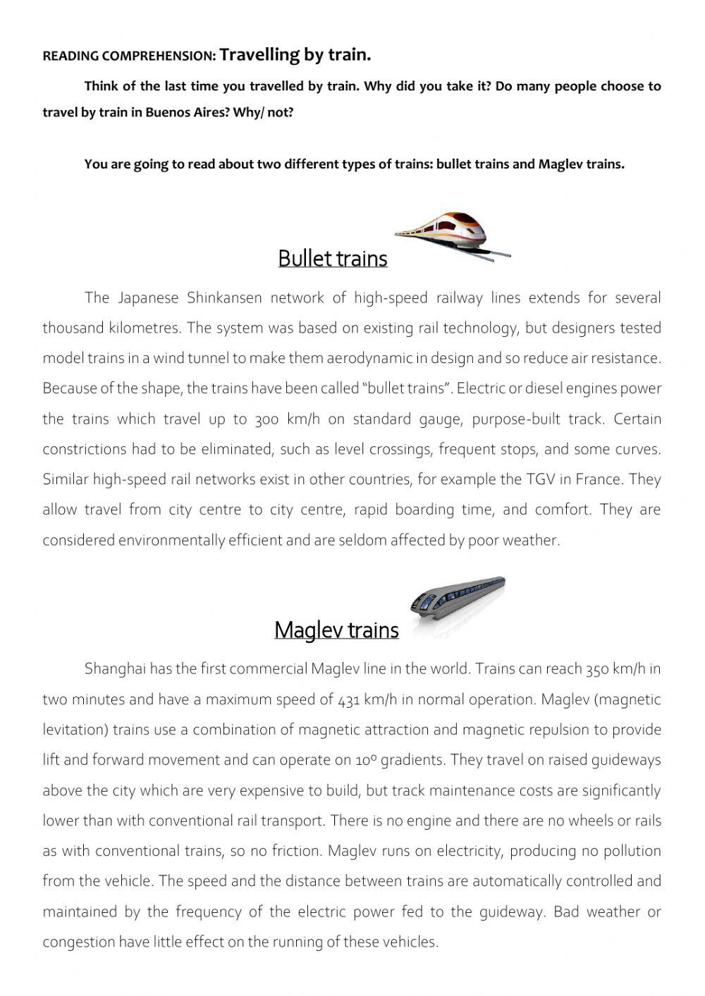 Maglev vs Bulle… | Free Interactive Worksheets | 293812