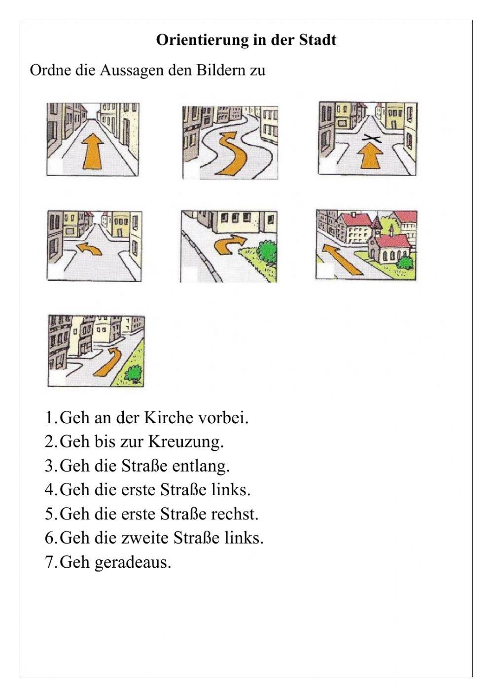 Orientierung in der Stadt online exercise for | Live Worksheets