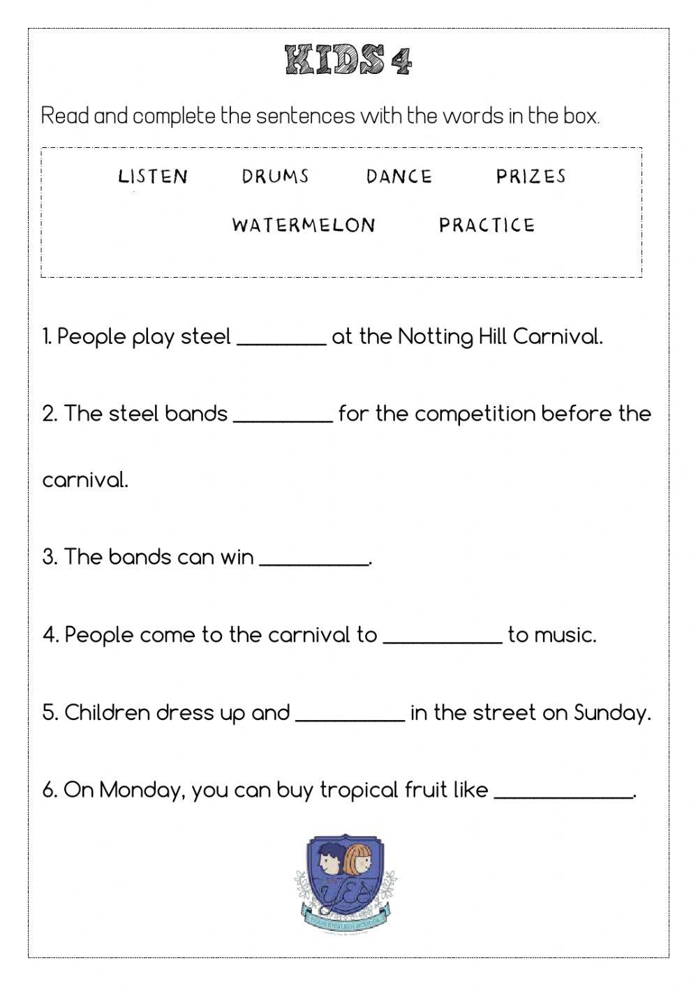 Kids 4 English as a Second Language (ESL) activity | Live Worksheets