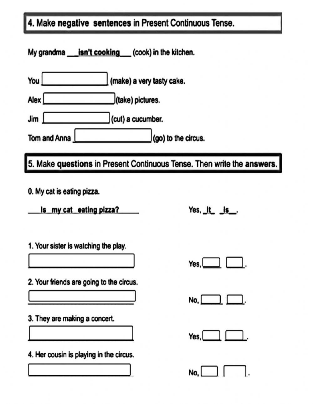 5915285 | NEGATIVE - INTERROGATIVE PRESENT PROGRESSIVE