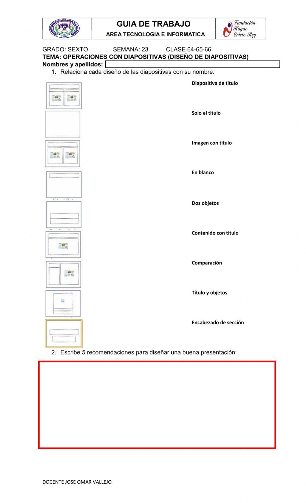 Diseño de diapo… | Free Interactive Worksheets | 313513