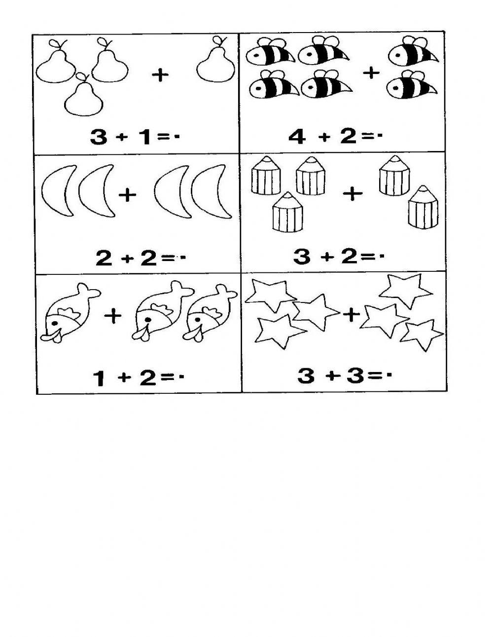 Sumas inicial interactive worksheet | Live Worksheets