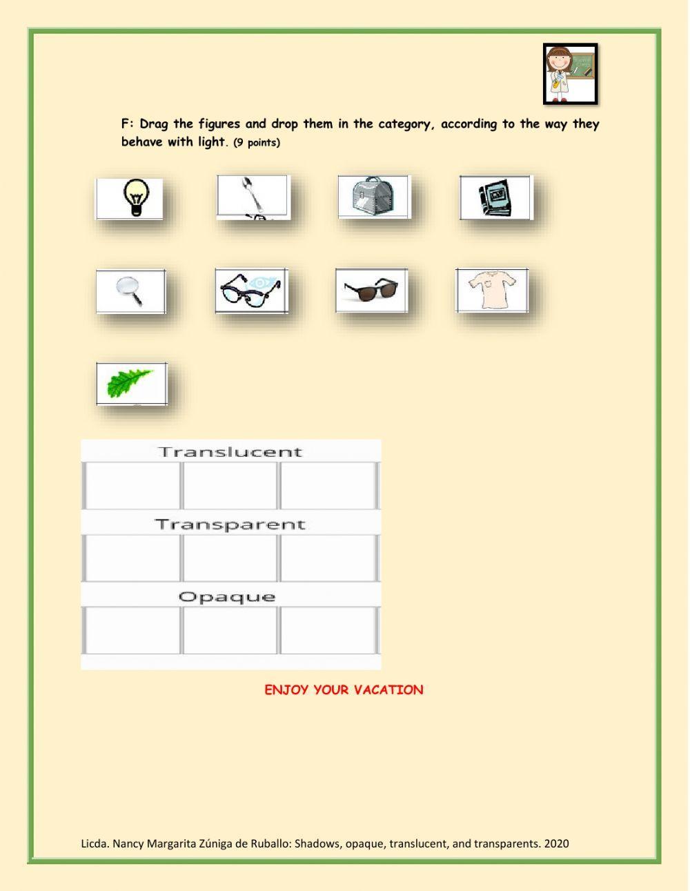 Shadows | Free Interactive Worksheets | 314036