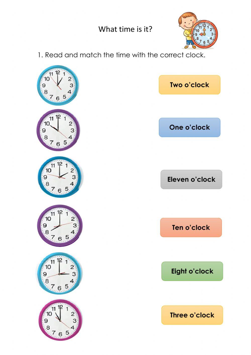 314076 | What time is it? | Lesly | LiveWorksheets
