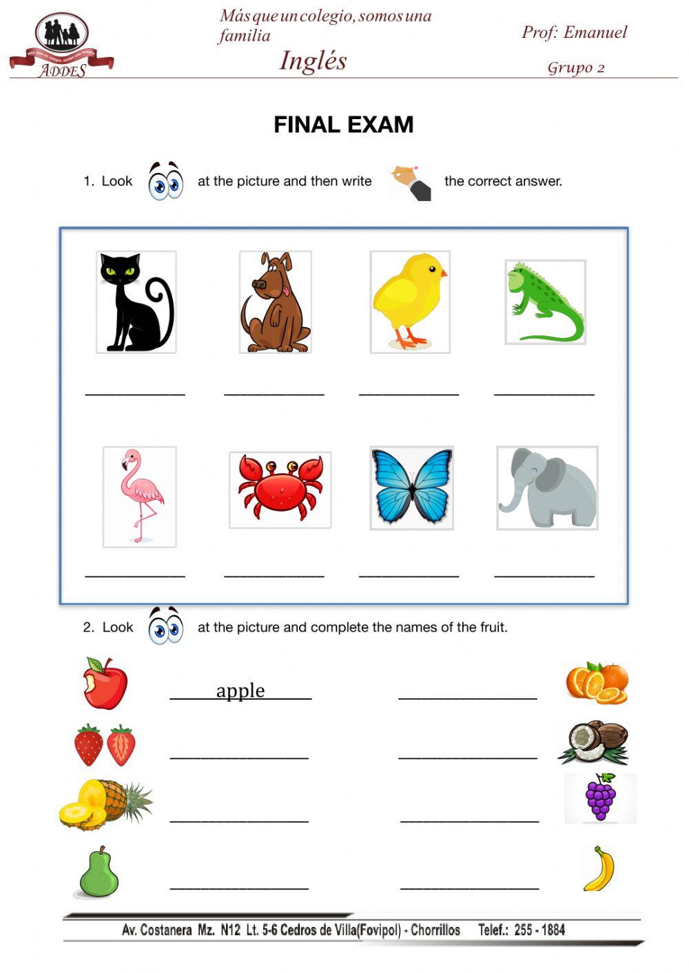 English Test English as a Second Language (ESL) worksheet | Live Worksheets