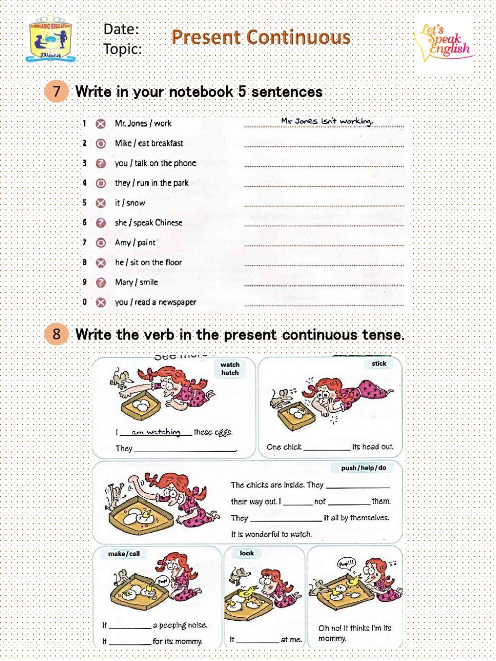 Present Simple Exercise 1 worksheet | Live Worksheets