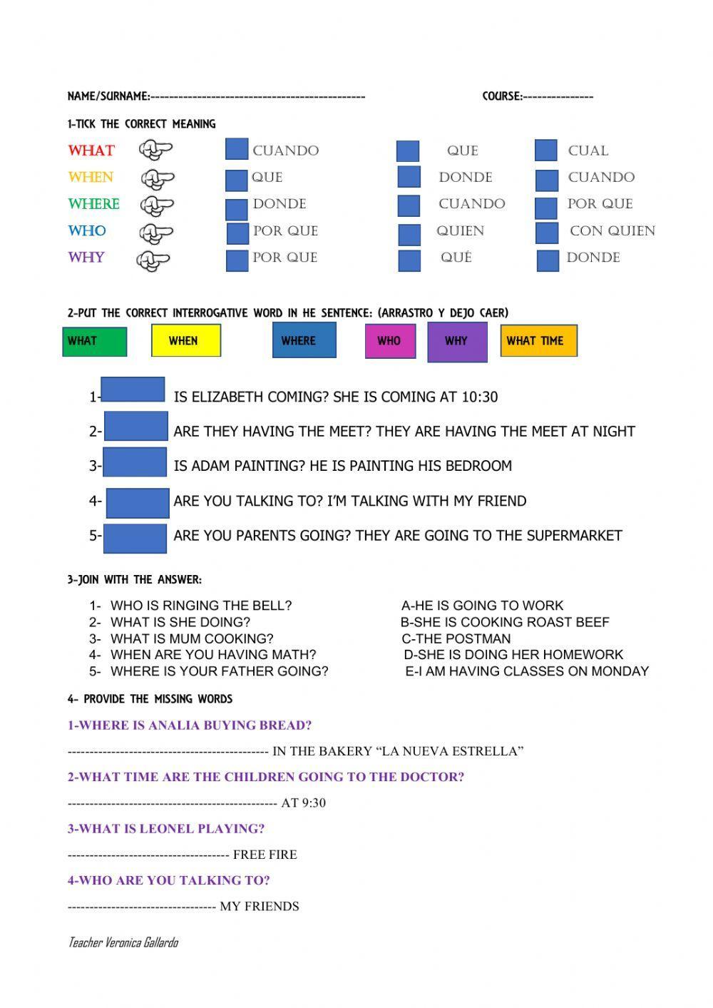 Wh-Questions -P… | Free Interactive Worksheets | 295143