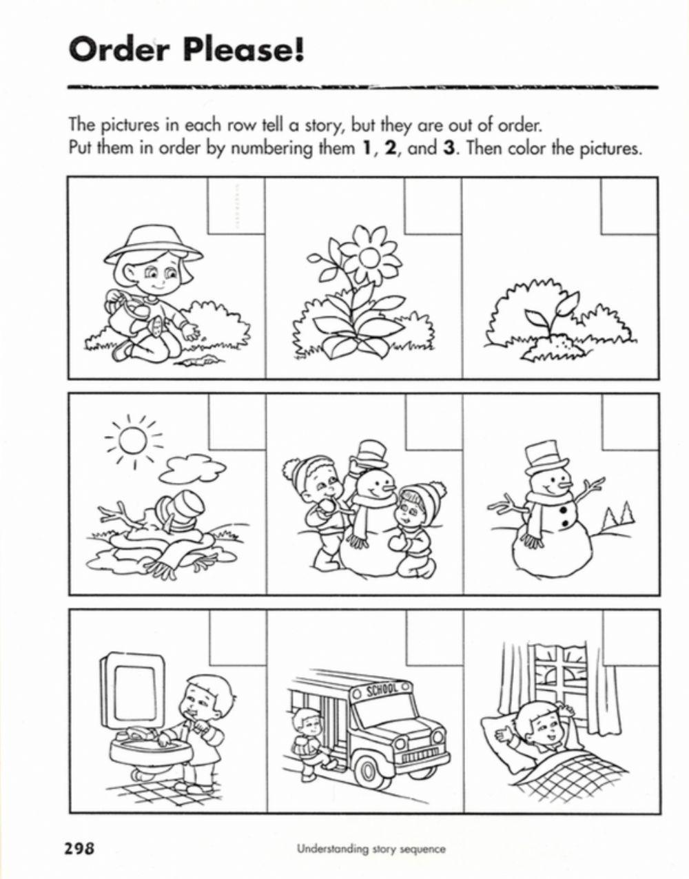 sequencing events worksheets for kindergarten