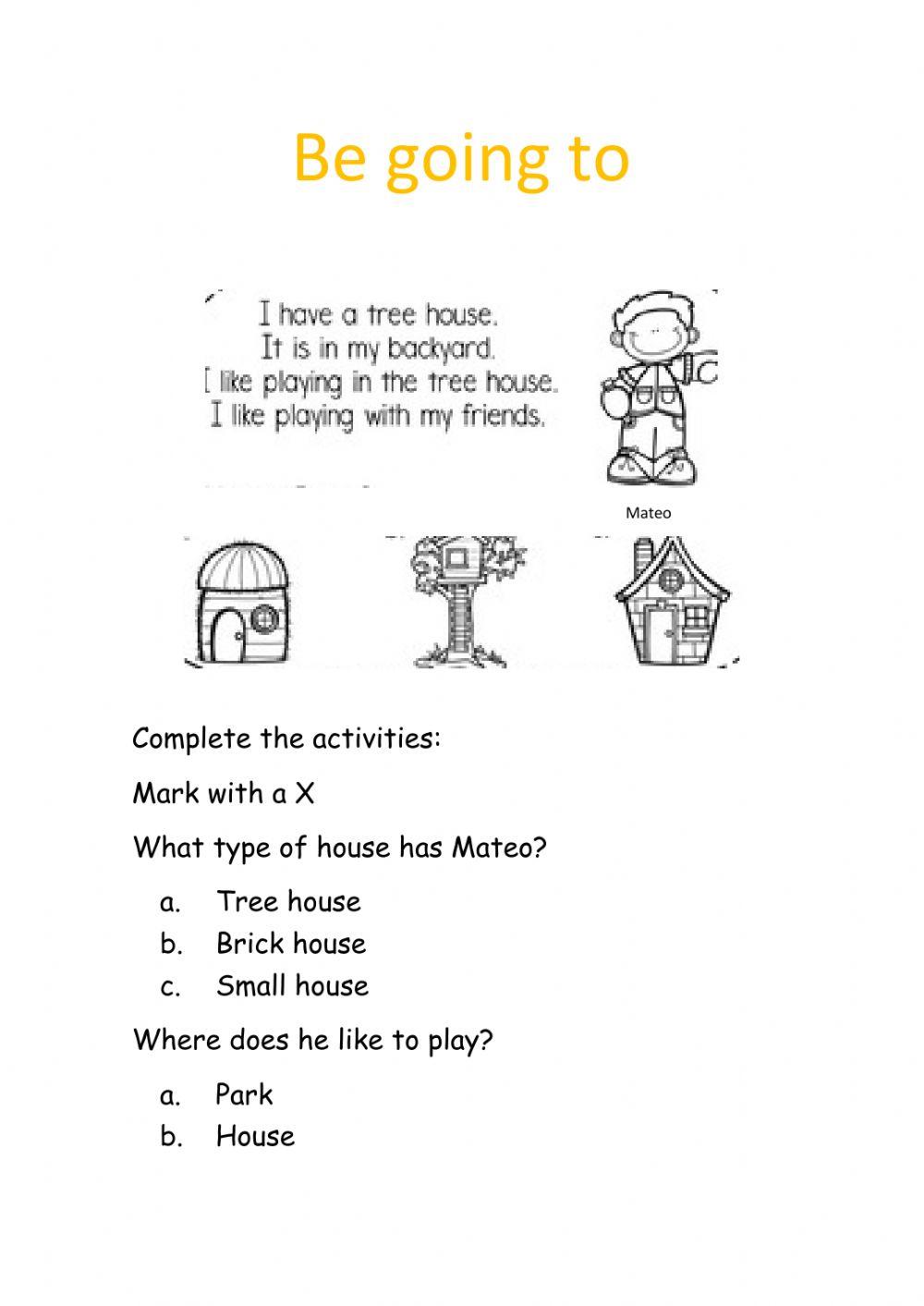 Be going to activity for _ | Live Worksheets