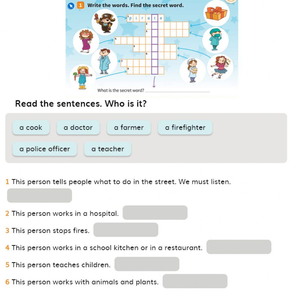Professions online exercise for Grade 3 | Live Worksheets