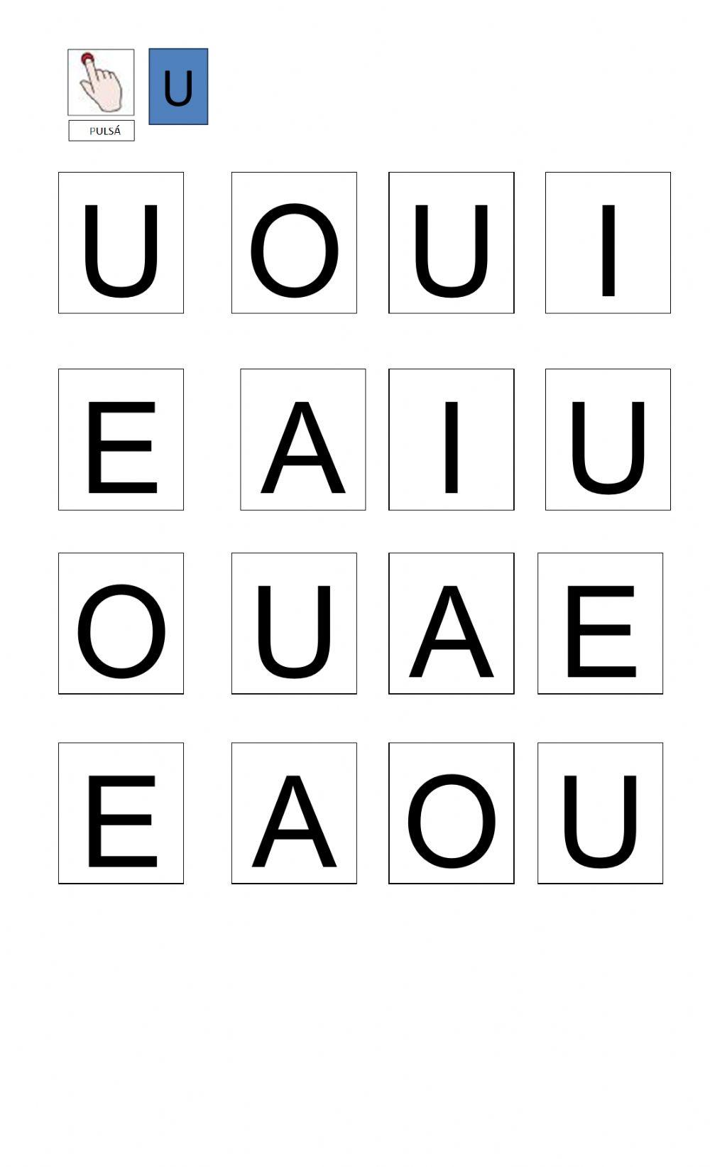 Vocal u interactive exercise for primero | Live Worksheets