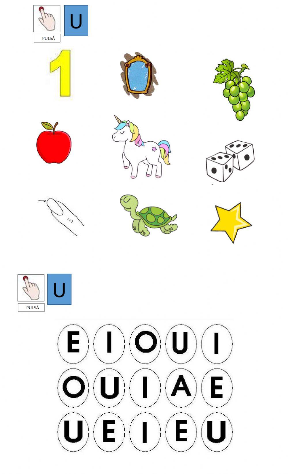 Vocal u online pdf worksheet | Live Worksheets