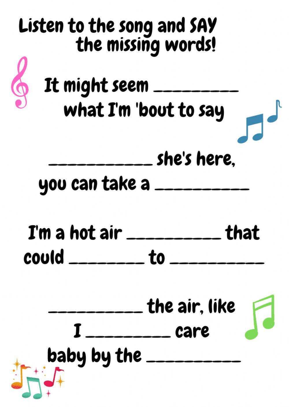 Happy-Song 1 worksheet | Live Worksheets