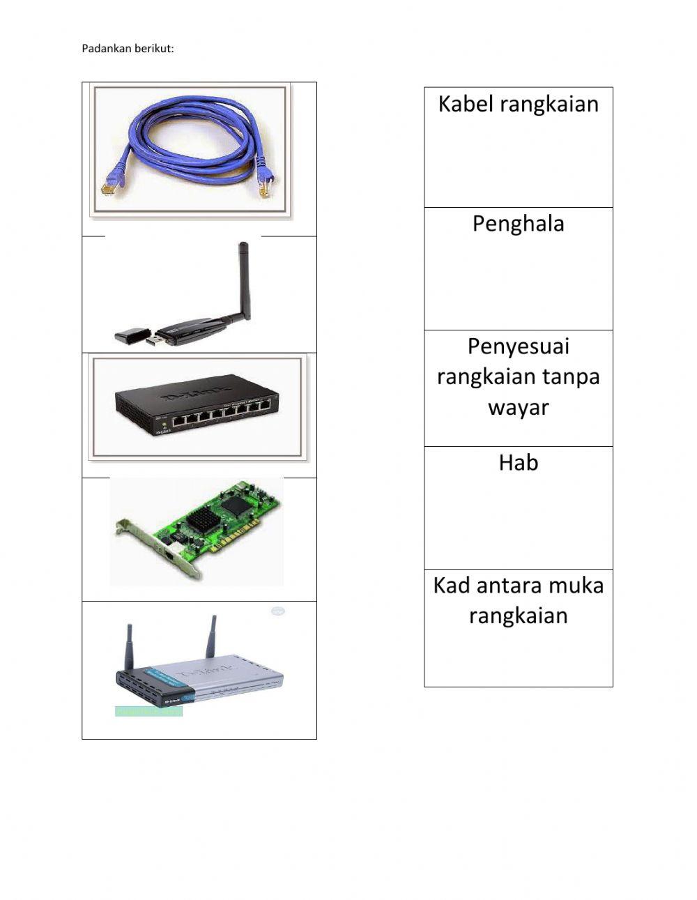 Peranti Rangkaian Komputer interactive worksheet | Live Worksheets
