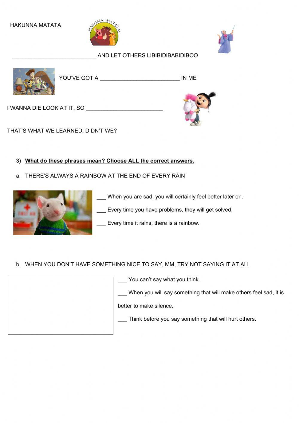 I learnt from them worksheet | Live Worksheets