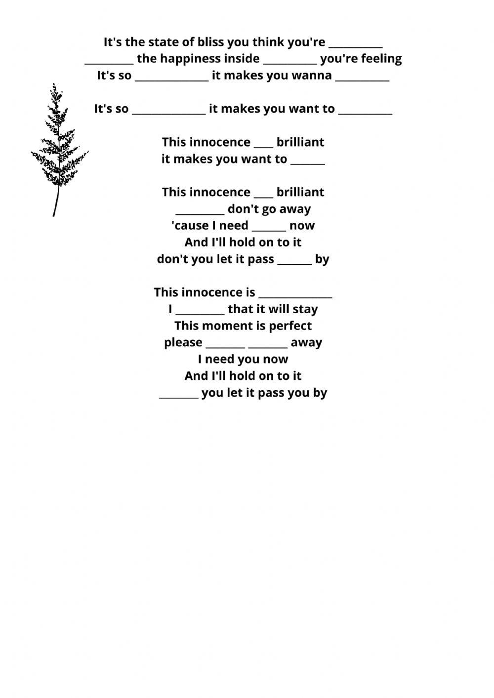 Innocence - Avril 299318 | laisba | Live Worksheets