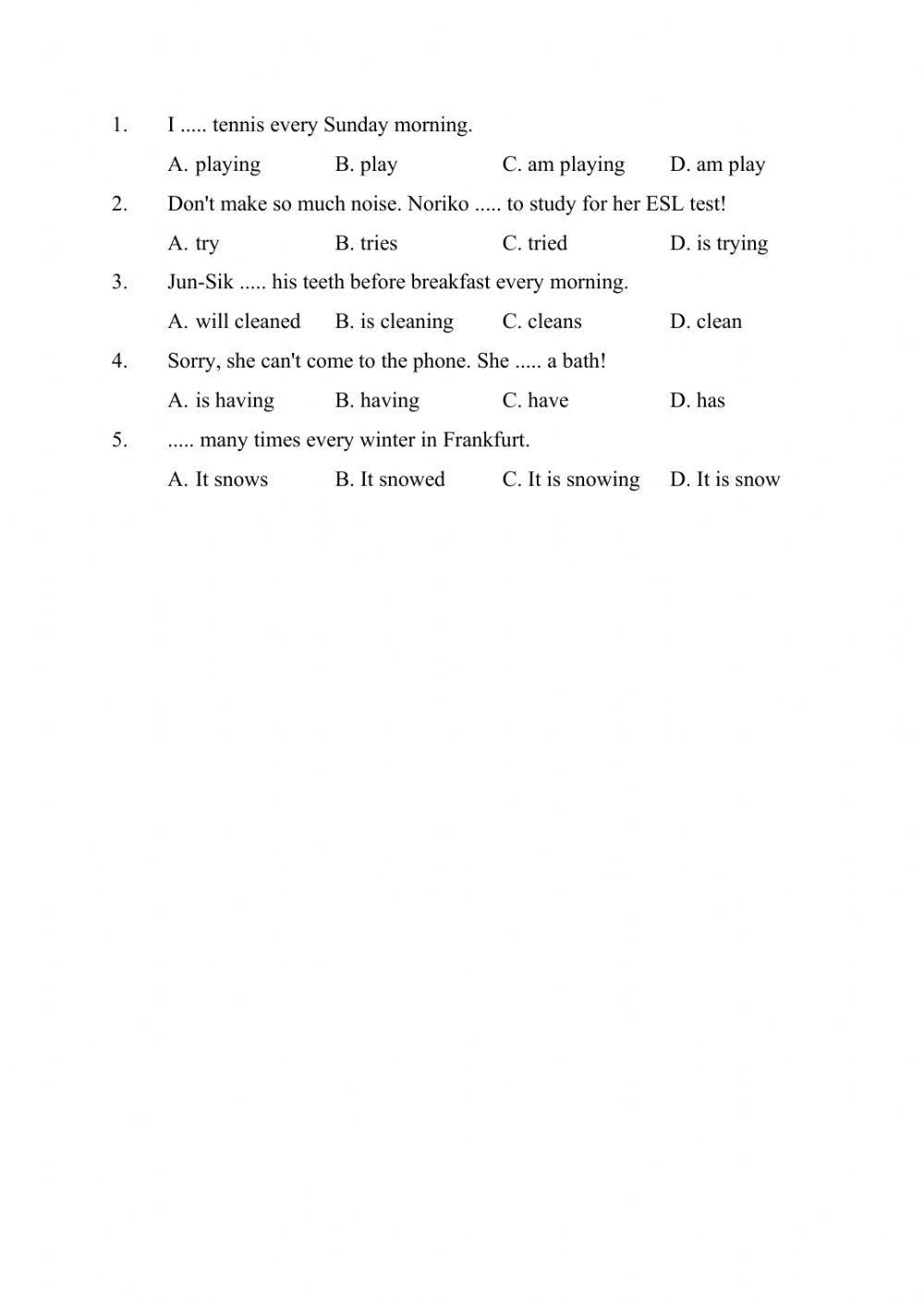 Multiple choice interactive exercise | Live Worksheets
