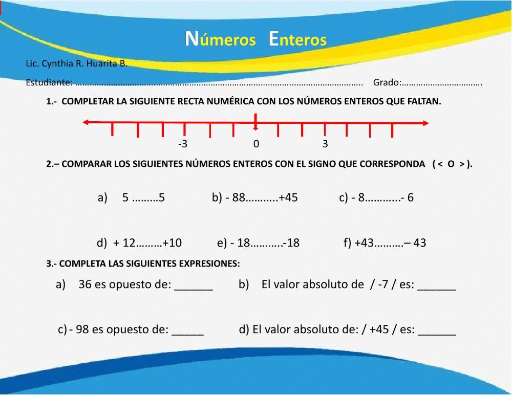 Números z. worksheet | Live Worksheets