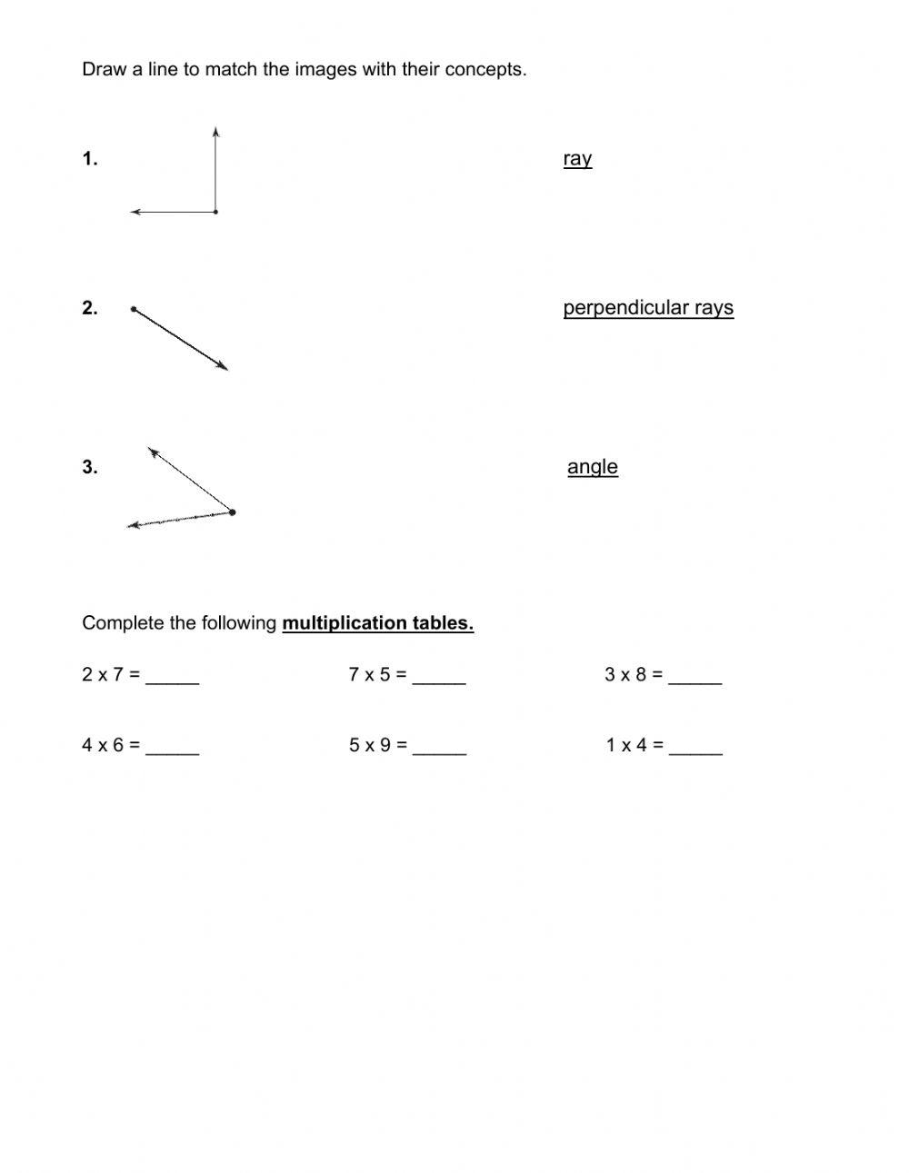 Angles online exercise for 3A | Live Worksheets