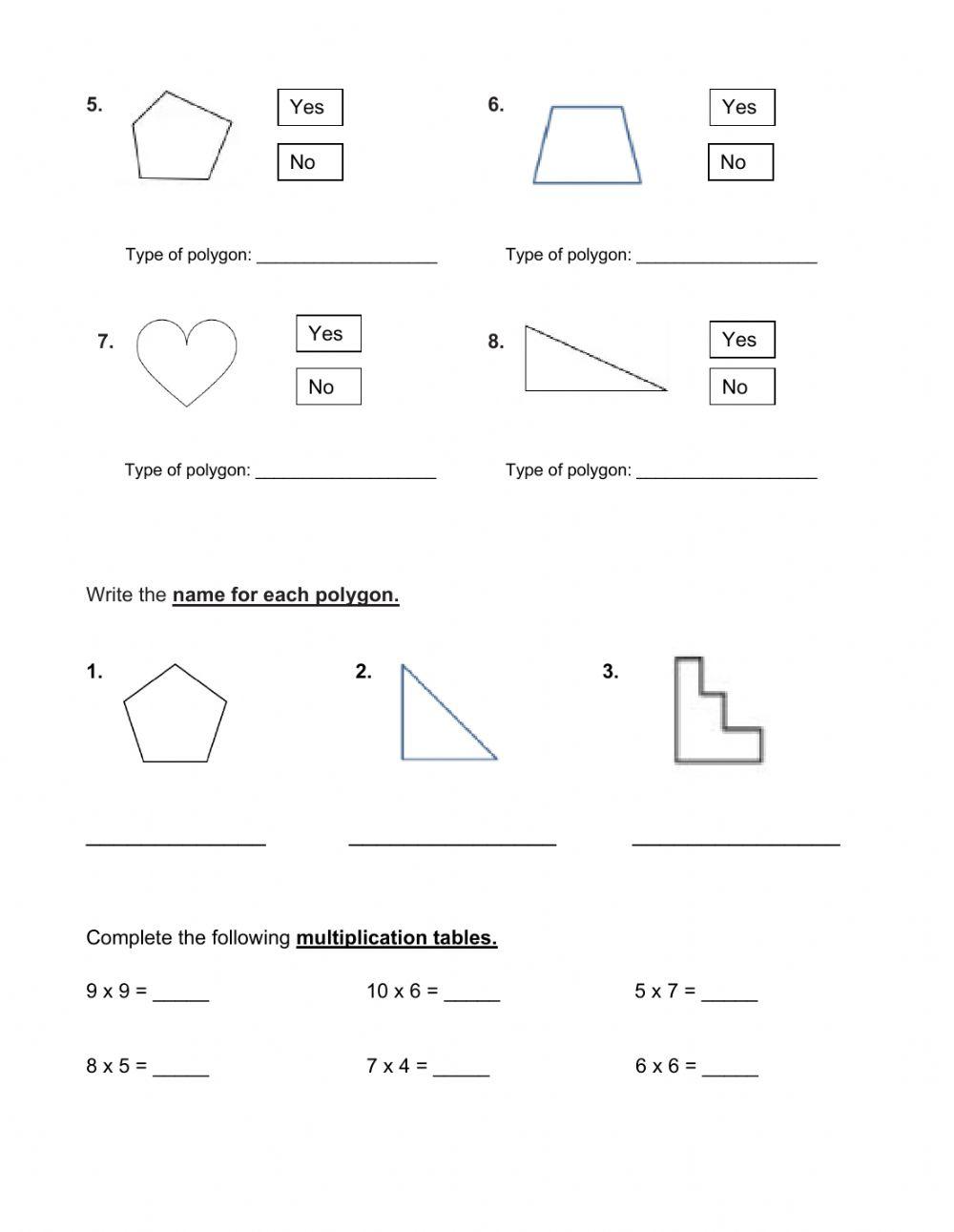 Polygons | Free Interactive Worksheets | 322518