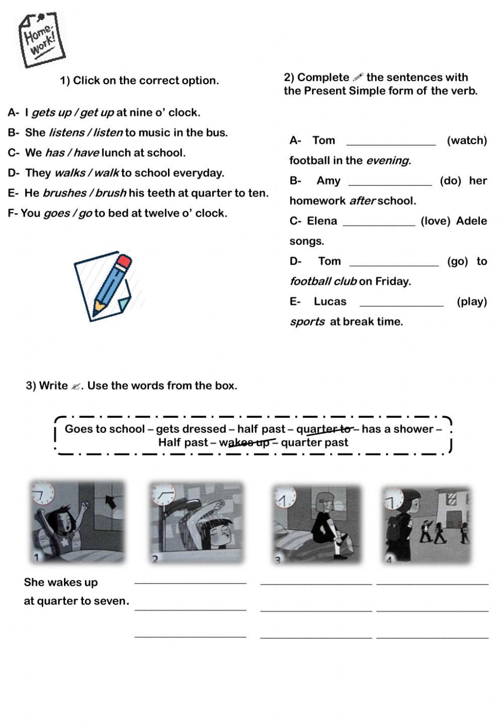Present Simple online exercise for grade 5 | Live Worksheets