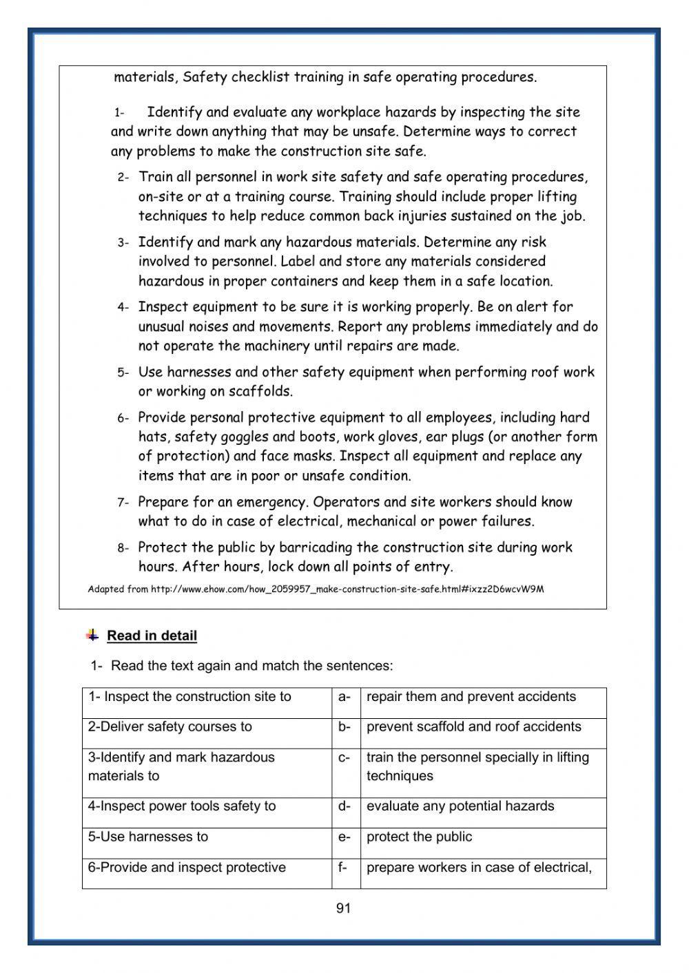 English 4 construction worksheet | Live Worksheets