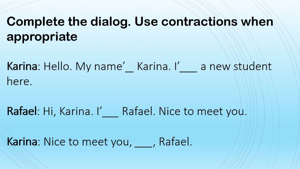 Be: Contractions worksheet | Live Worksheets