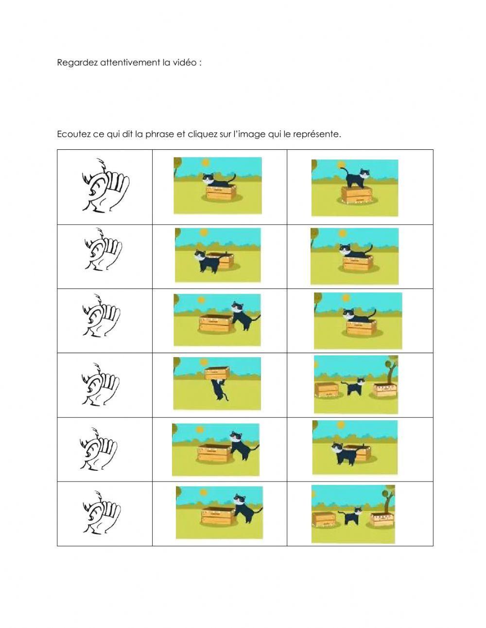 Chester et les prepositions de lieu worksheet | Live Worksheets