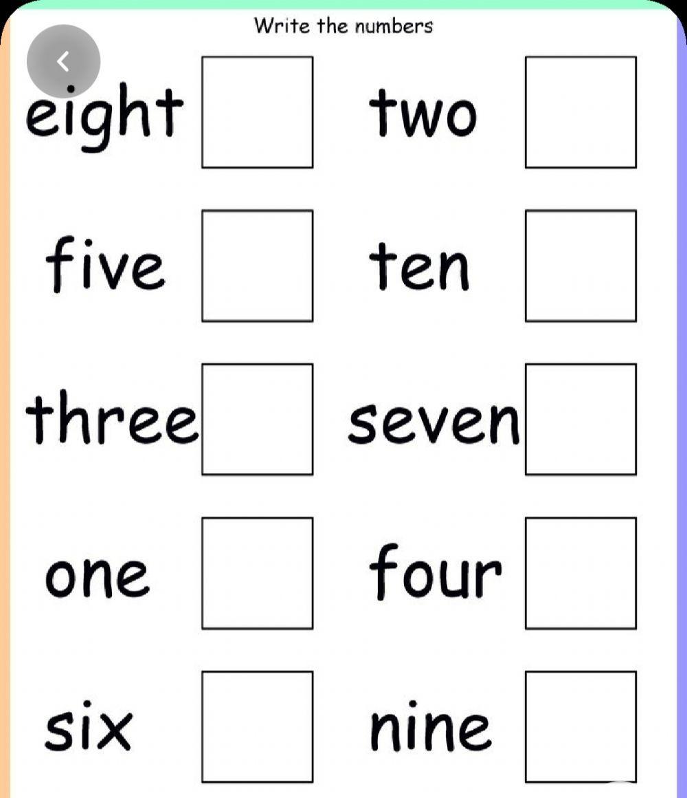 Number names | Free Interactive Worksheets | 323275