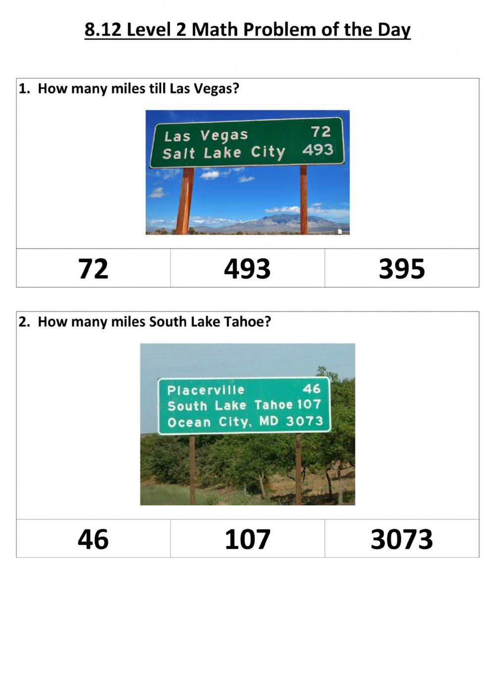 8.12 level 2 worksheet | Live Worksheets