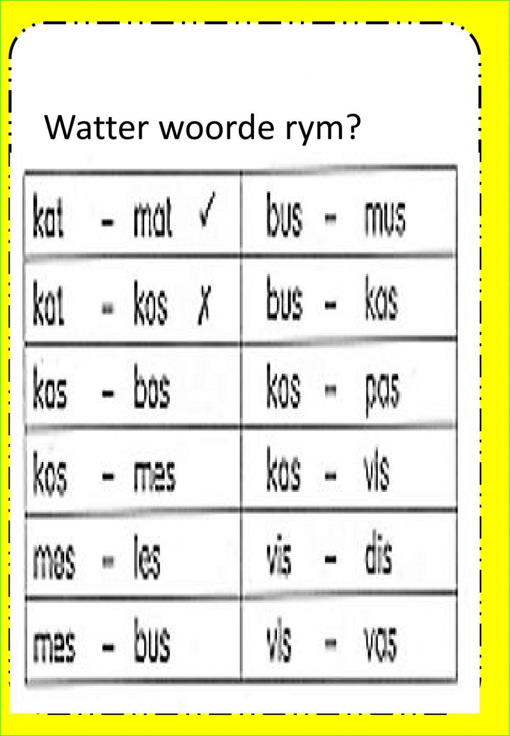 Afrikaans online exercise | Live Worksheets