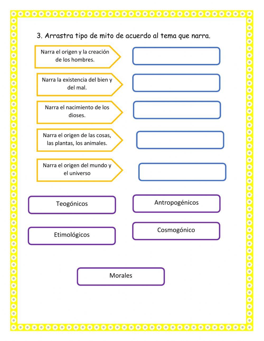 mitos y leyendas | Free Interactive Worksheets | 1302582