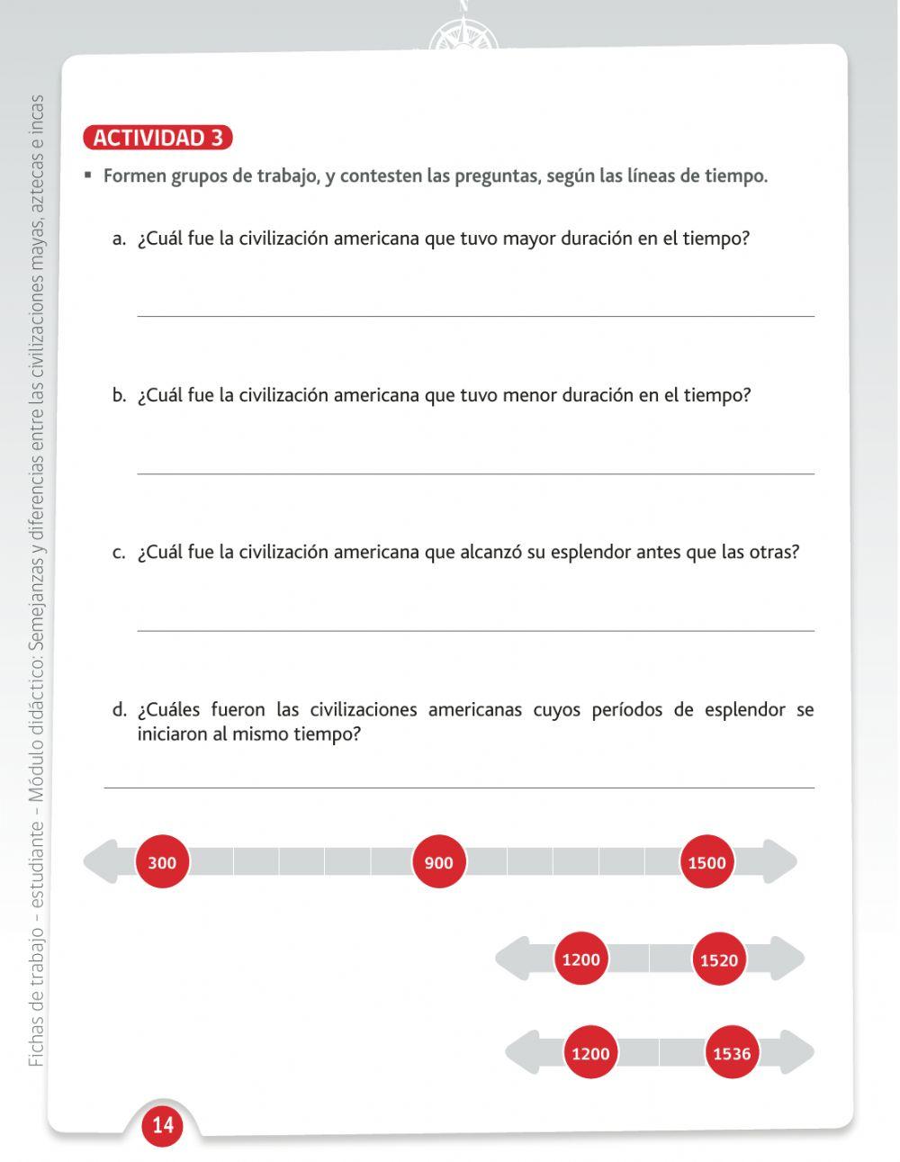 Mayas aztecas incas ficha 2 worksheet | Live Worksheets